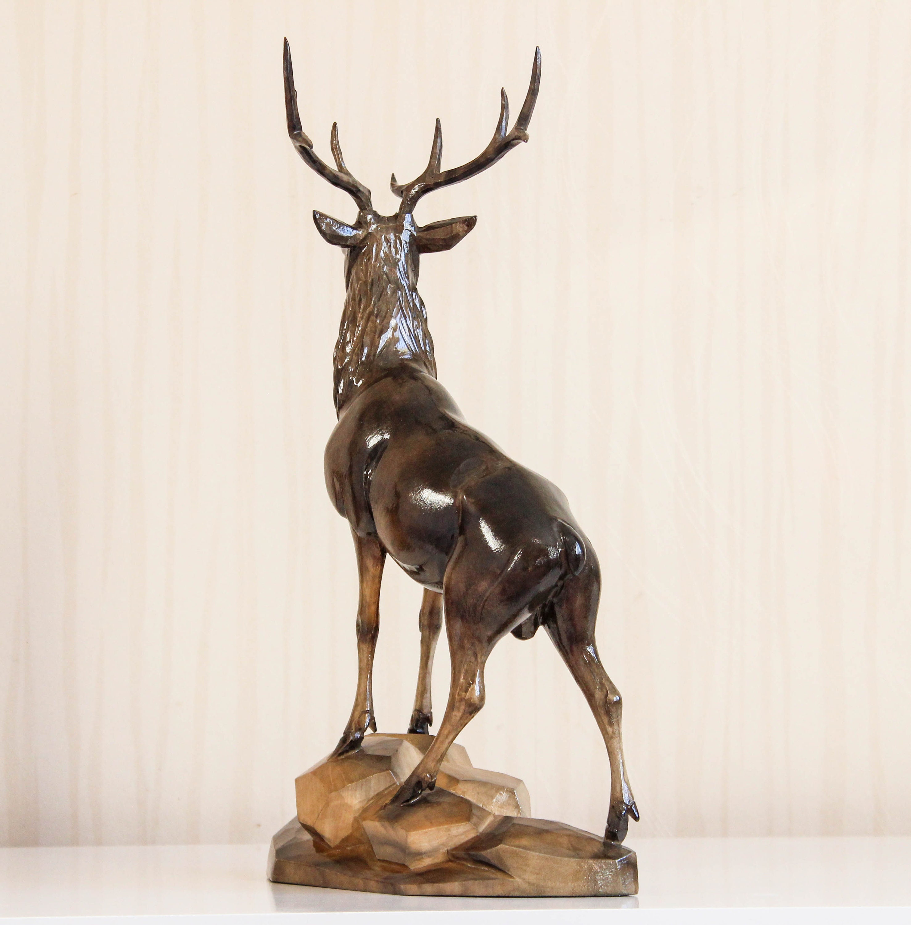 Deer Statuette L10x H17x W5 Wooden Sculpture - Etsy