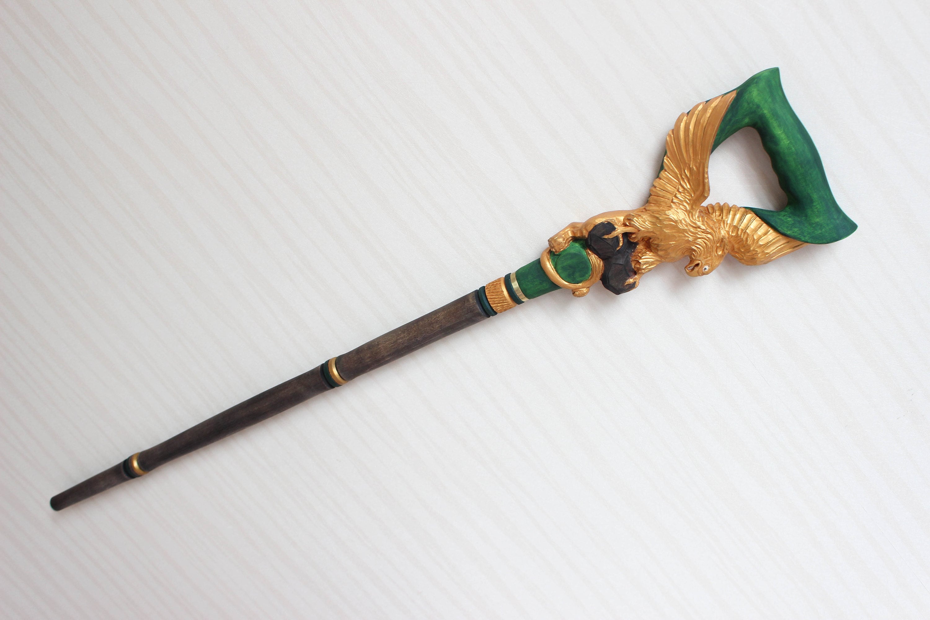 Golden Gryphon Cane Hand Carved Cane Wooden Walking Stick - Etsy