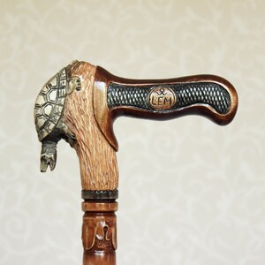 Turtle Hand Carved Wooden Cane Walking Stick With Craft Handle - Etsy UK