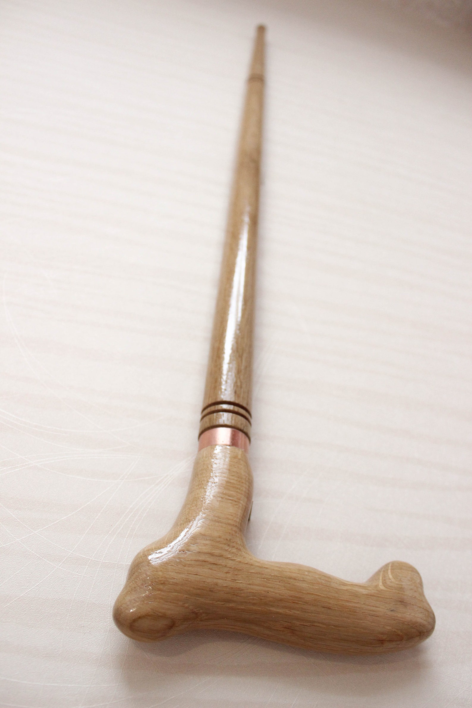 Wooden Oak Walking Cane Stable and Strong Cane With a Copper - Etsy