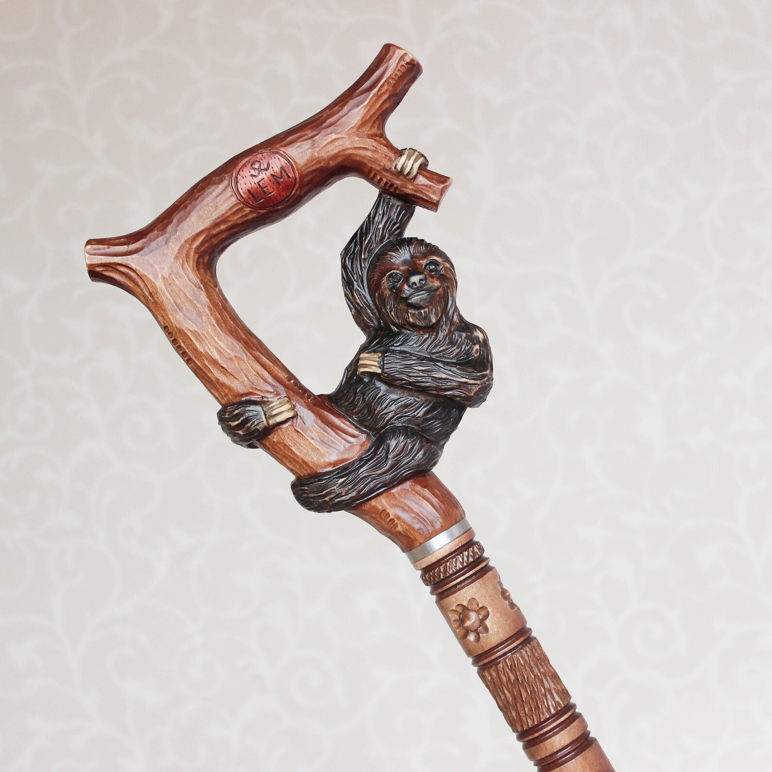 Custom Walking Cane With Sloth Hand Carved Handle and Shaft | Etsy