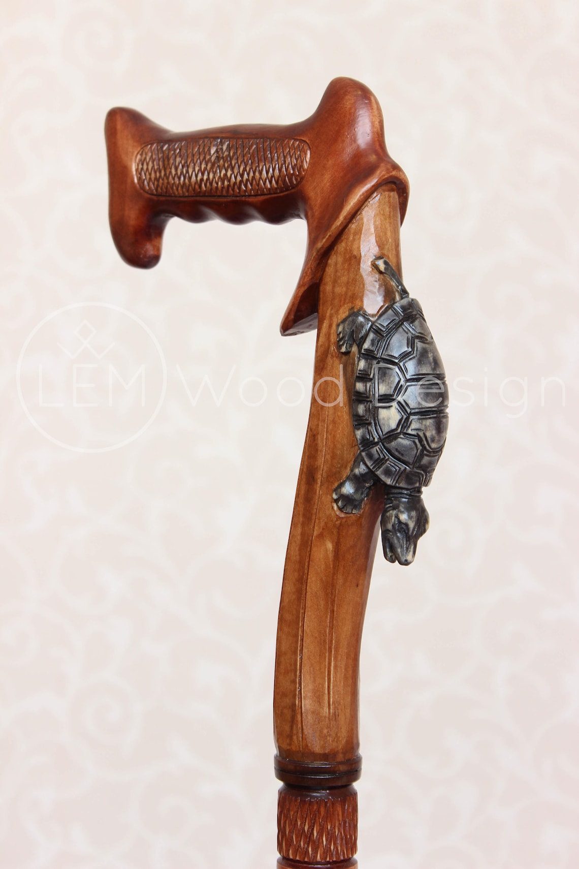 Elegant Walking Stick Turtle Wooden Carved Cane Hiking Sticks | Etsy