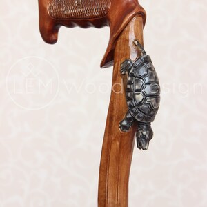 Elegant Walking Stick Turtle Wooden Carved Cane Hiking Sticks Walking ...
