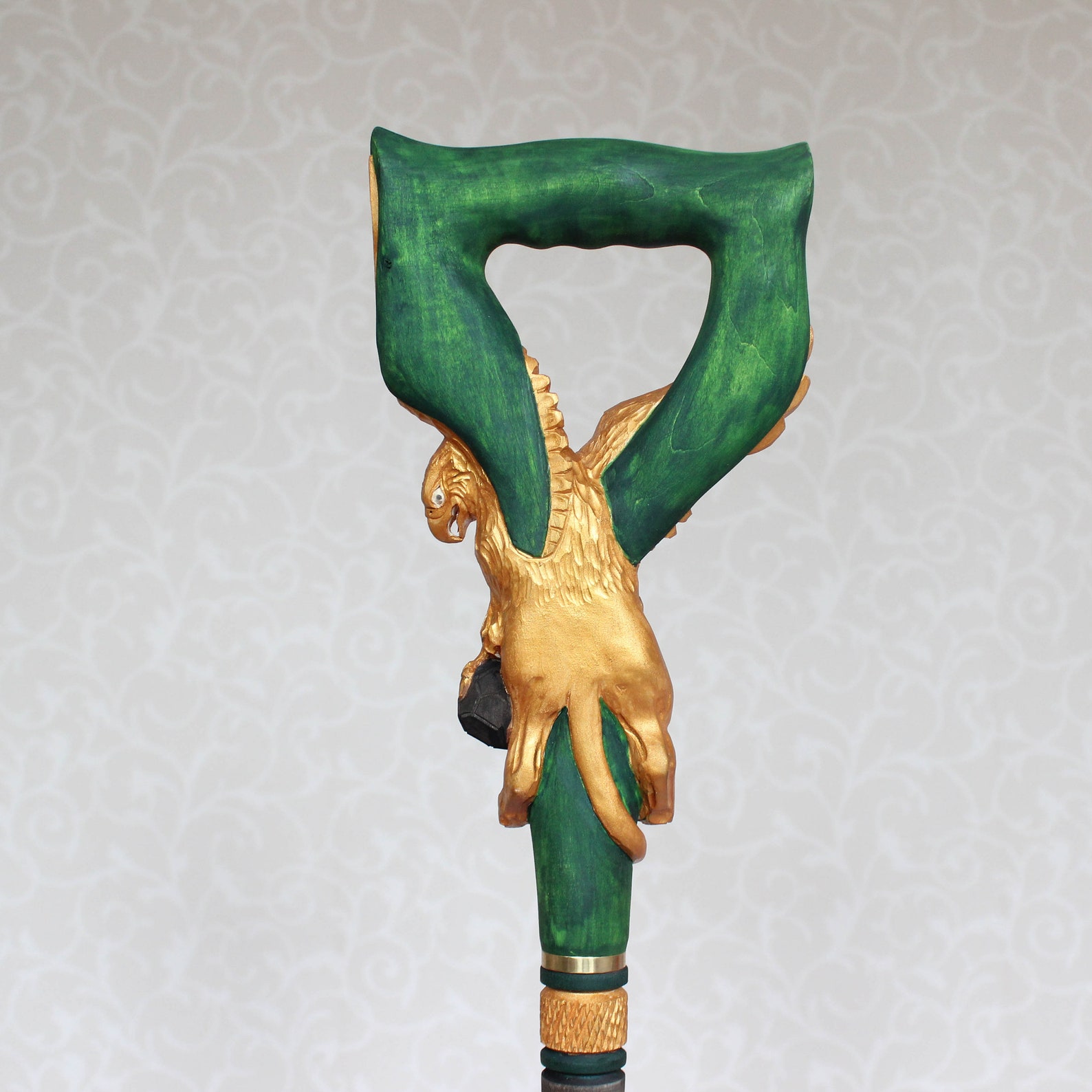Golden Gryphon Cane Hand Carved Cane Wooden Walking Stick - Etsy