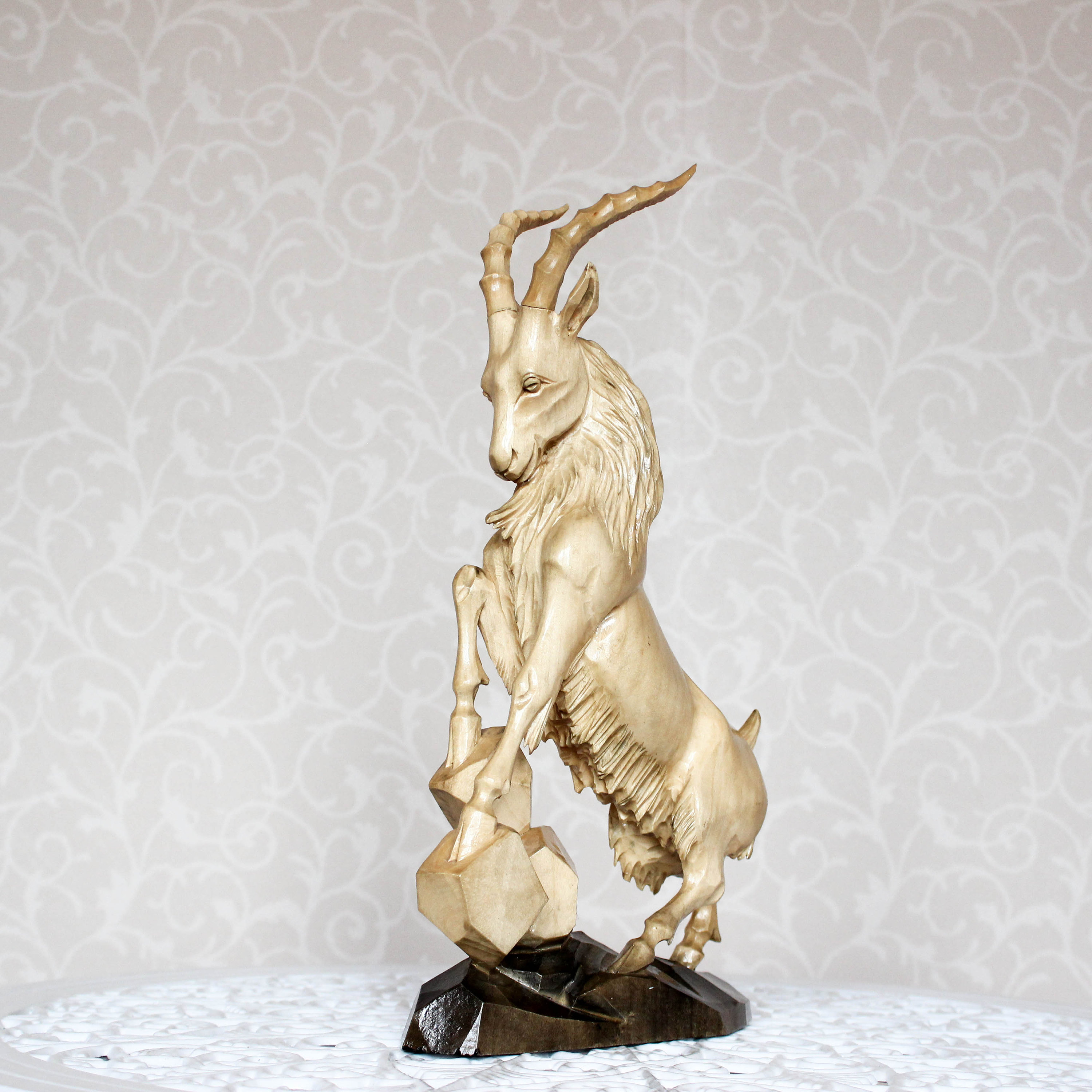 Home & Living goat wood carving #gt_4 Home Décor Statues etna.com.pe