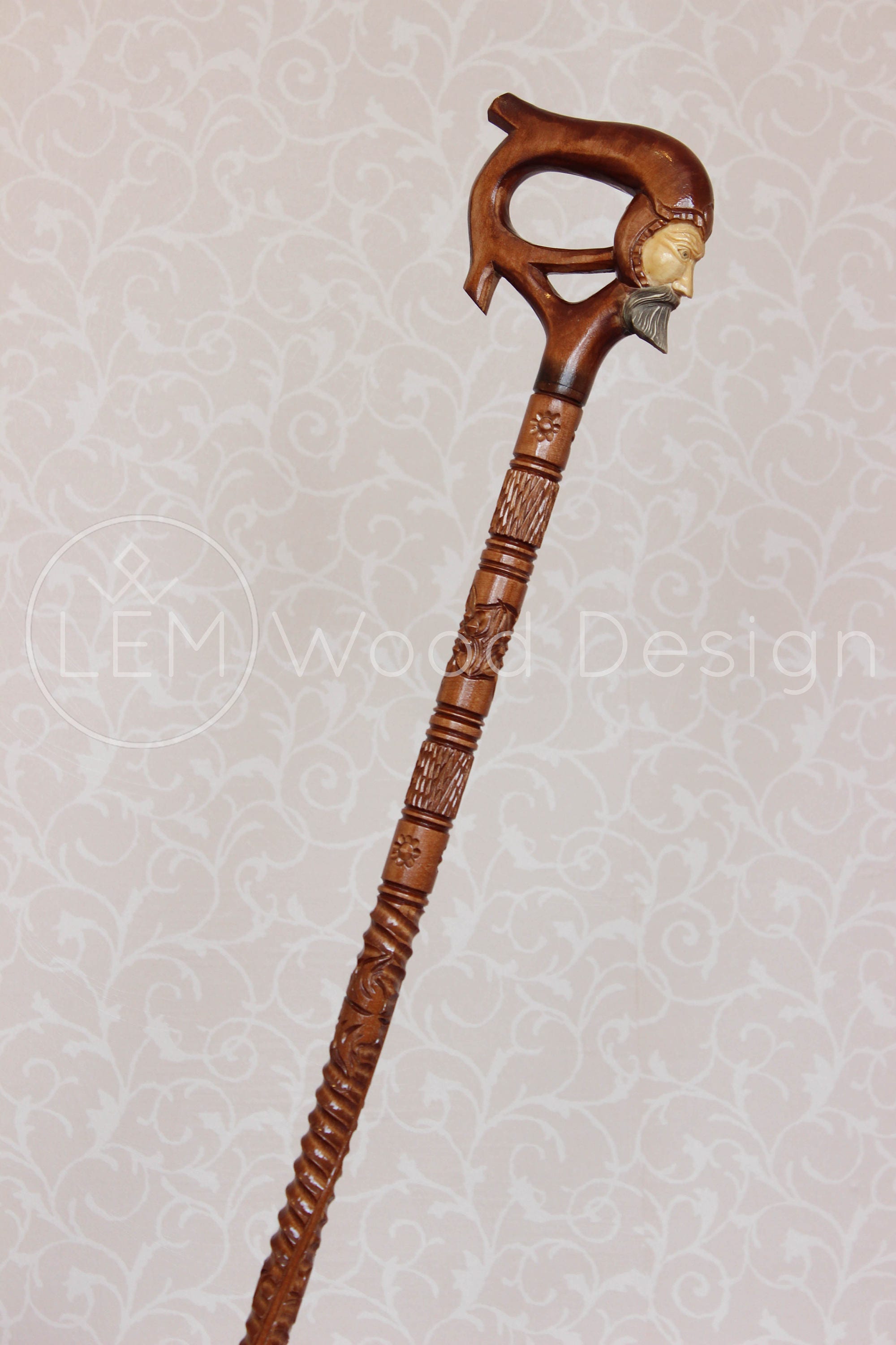 Walking sticks Warrior Wooden cane Walking sticks handmade | Etsy