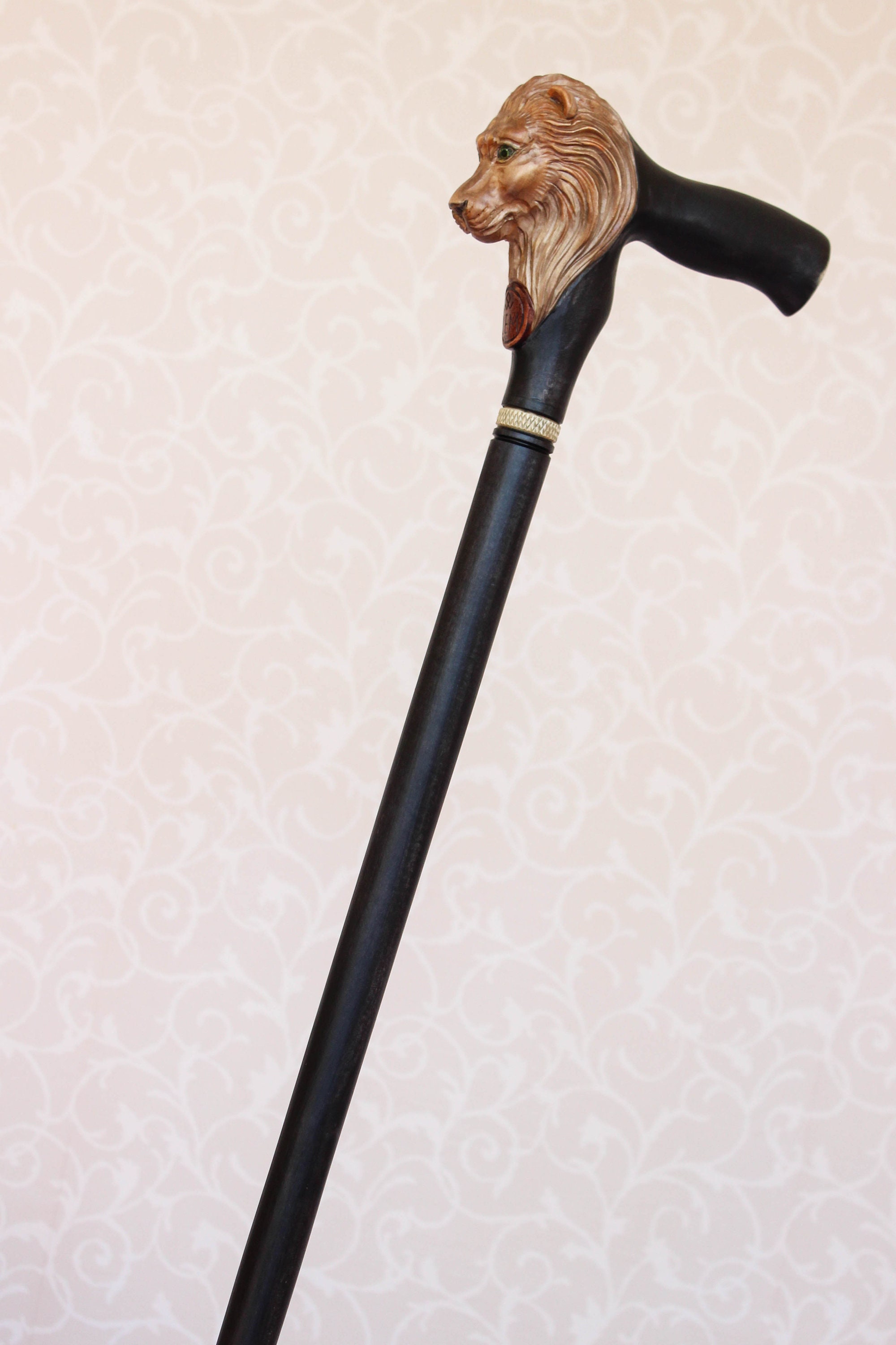 Leo Wooden cane Walking stick Lion Carved Handle Zodiac Leo | Etsy