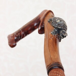Elegant Walking Stick Turtle Wooden Carved Cane Hiking Sticks Walking ...