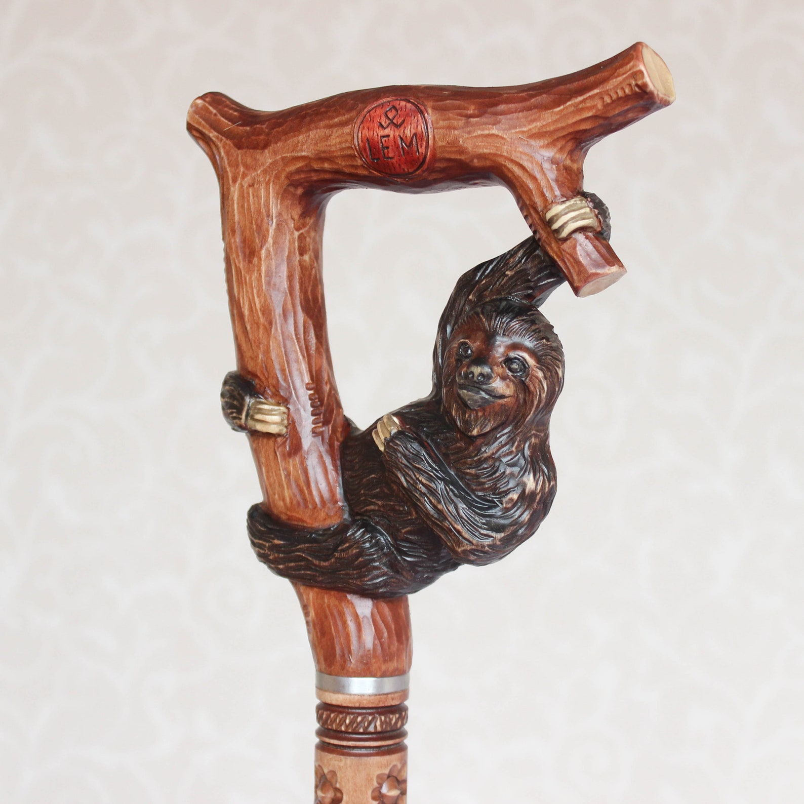 Custom Walking Cane With Sloth Hand Carved Handle and Shaft | Etsy