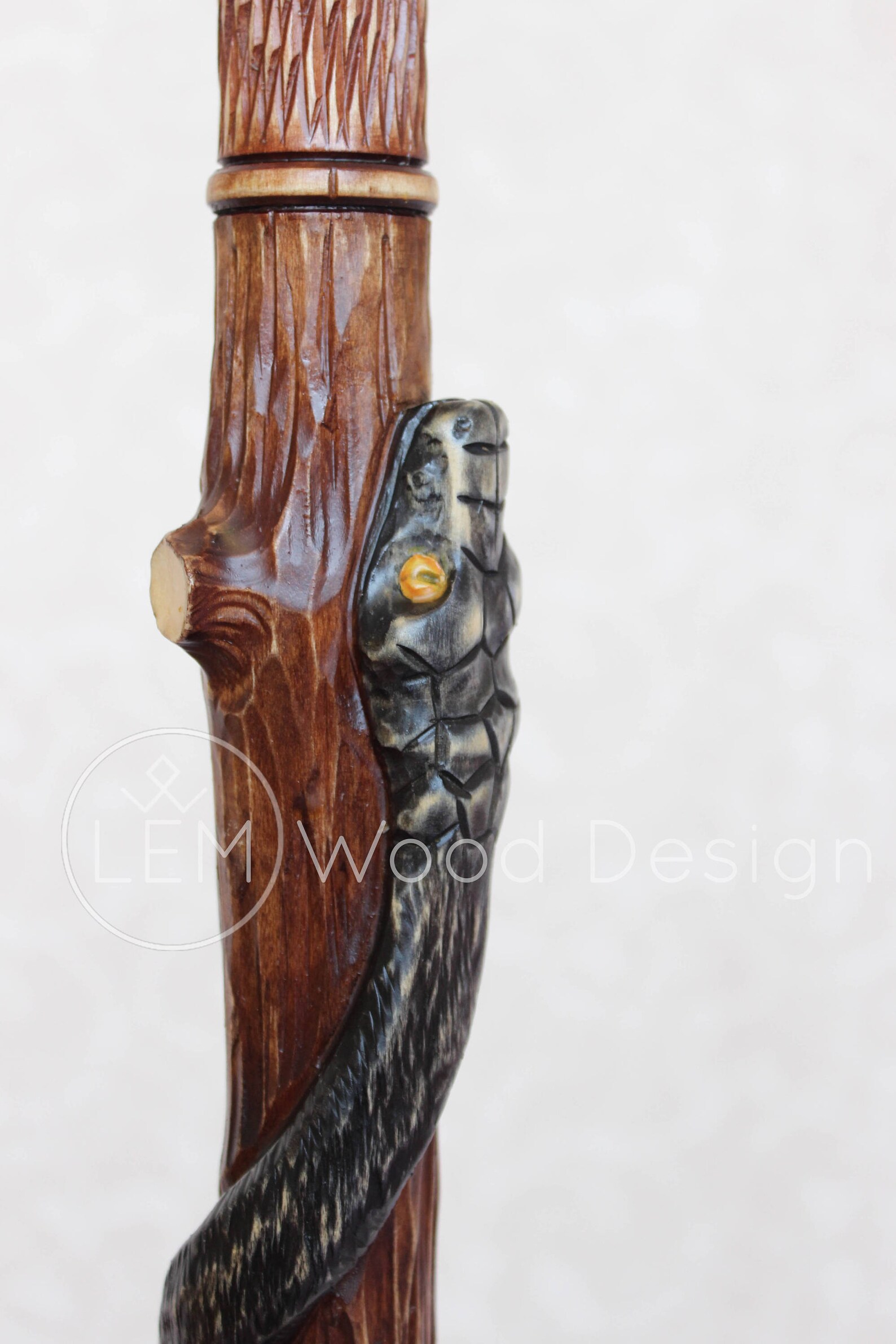 Walking Stick american Eagle & Snake Carved Handle | Etsy