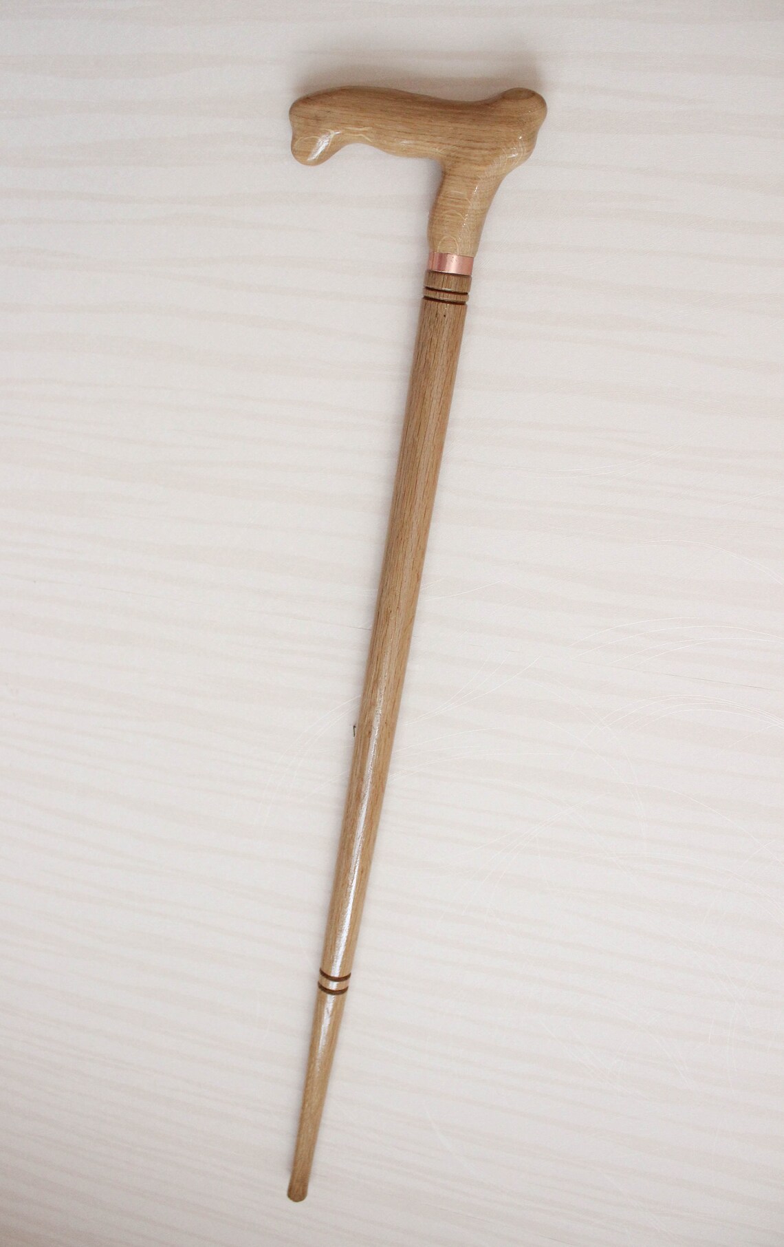 Wooden Oak Walking Cane Stable and Strong Cane With a Copper - Etsy