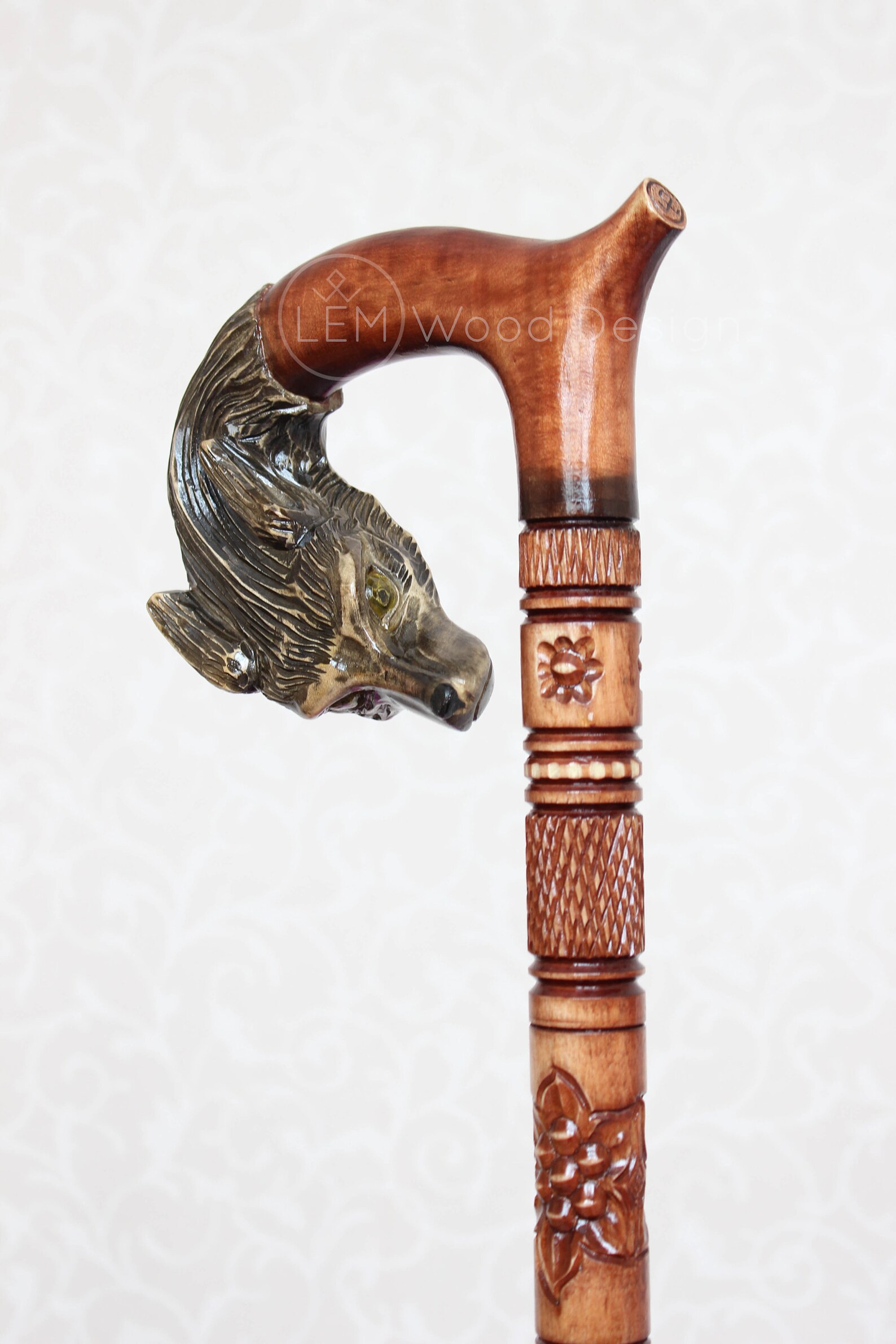 Hand Carved Walking Stick Fox With Craft Handle and Staff | Etsy