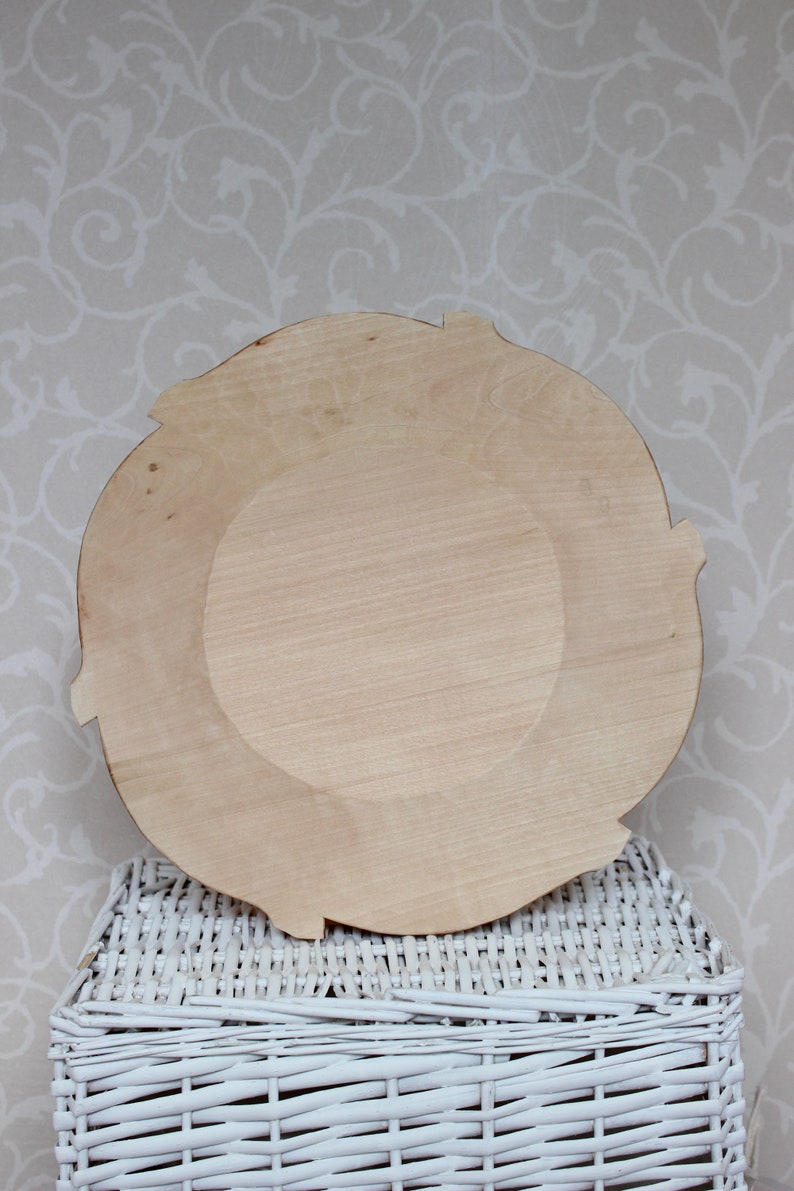 Carved Wooden Plate Round Wood Dish With a Diameter 12 Inches - Etsy