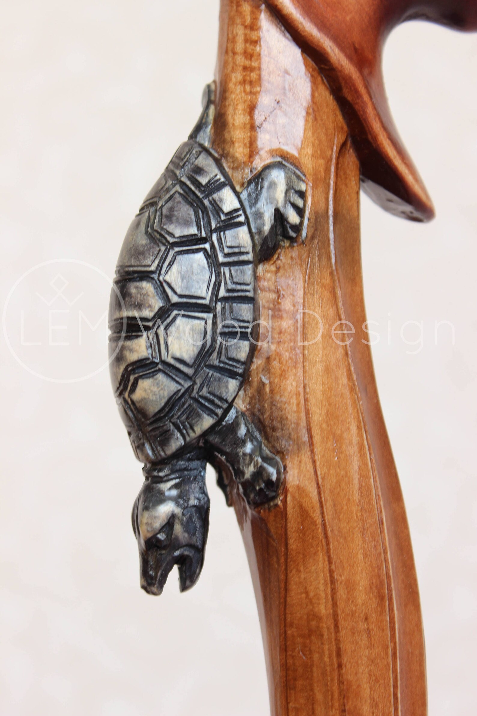 Elegant Walking Stick Turtle Wooden Carved Cane Hiking Sticks - Etsy
