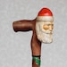 Christmas Cane With Santa Hand Carved Handle and Shaft Custom Walking ...