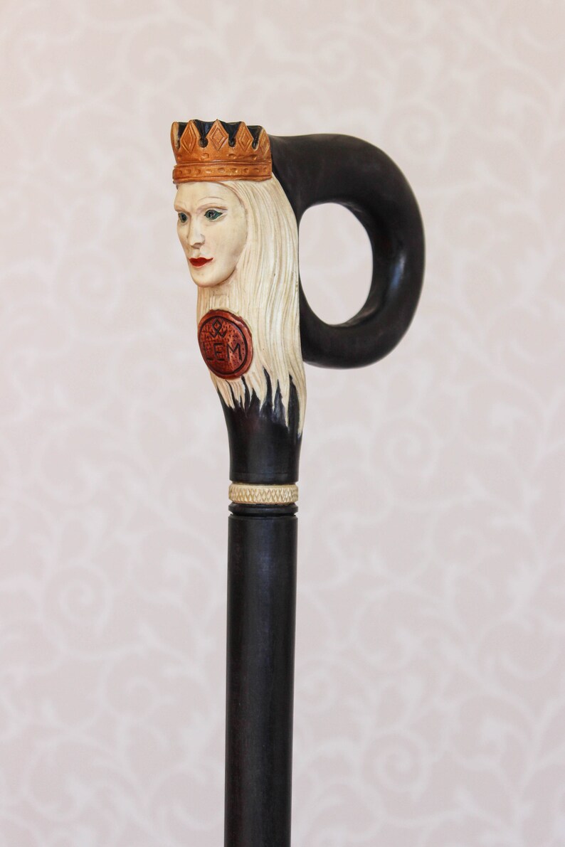 Black Walking Cane for Women dark Queen Carved - Etsy