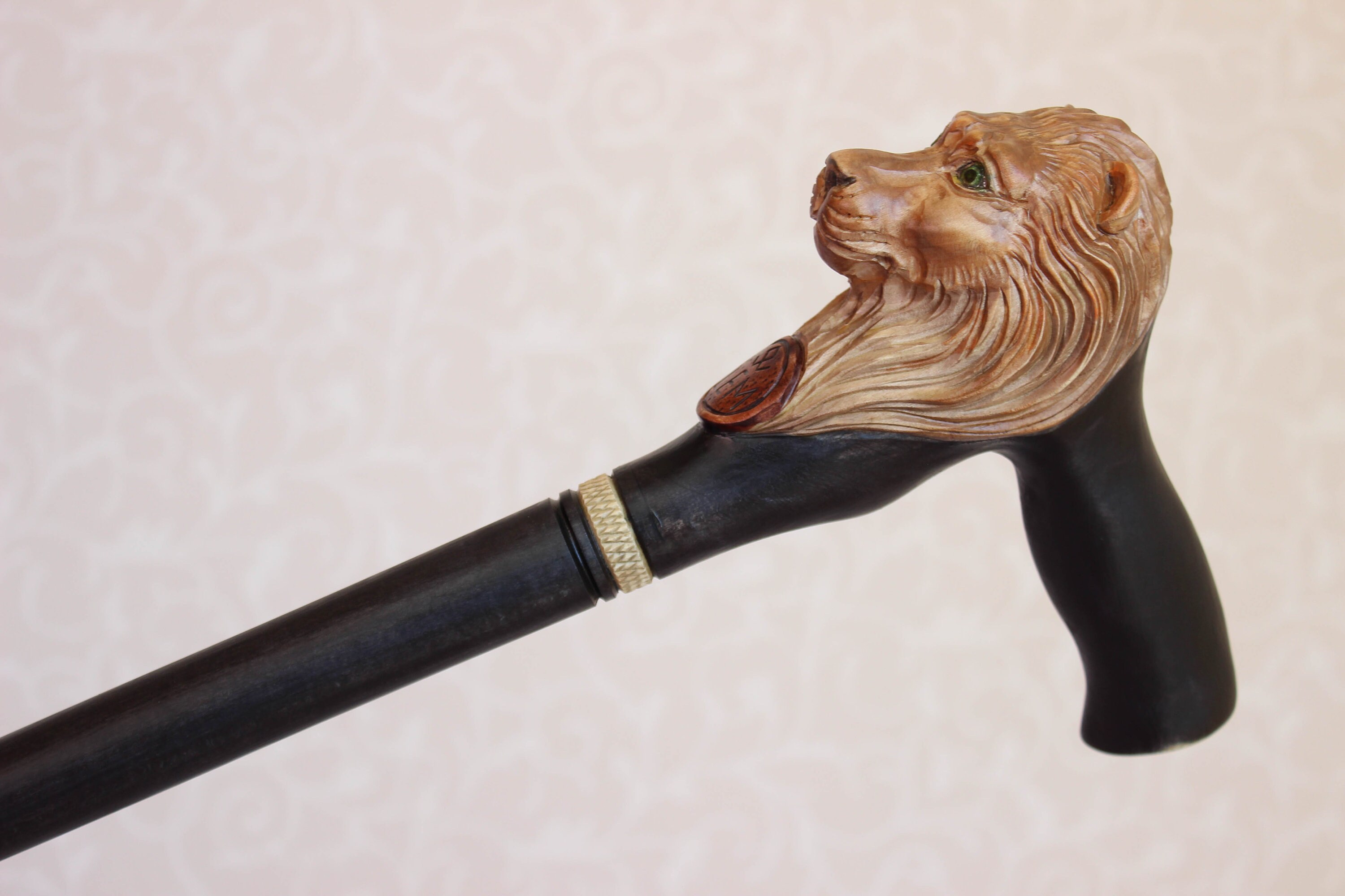 Leo Wooden cane Walking stick Lion Carved Handle Zodiac Leo | Etsy