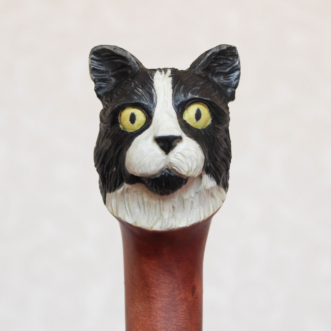 Custom Walking Cane With Home Cat Hand Carved Handle and Shaft | Etsy