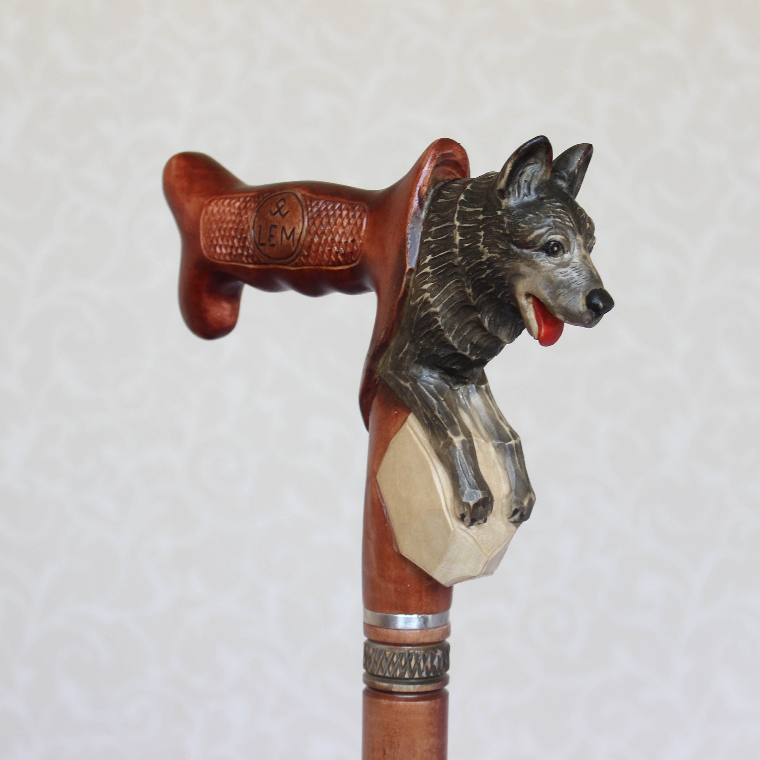 Hand Carved German Shepherd Wooden Walking Cane - Etsy