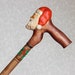 Christmas Cane With Santa Hand Carved Handle and Shaft Custom Walking ...