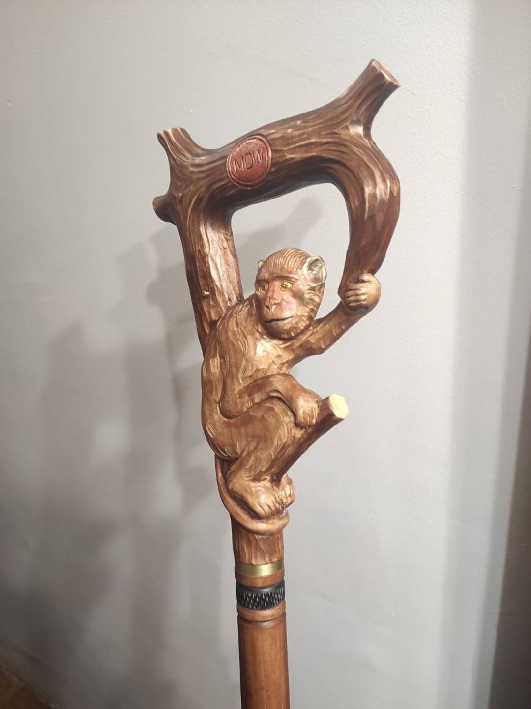 Custom Walking Cane Monkey Wooden Cane Hand Carved Handle and - Etsy