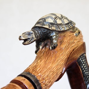 Turtle Hand Carved Wooden Cane Walking Stick With Craft Handle - Etsy UK