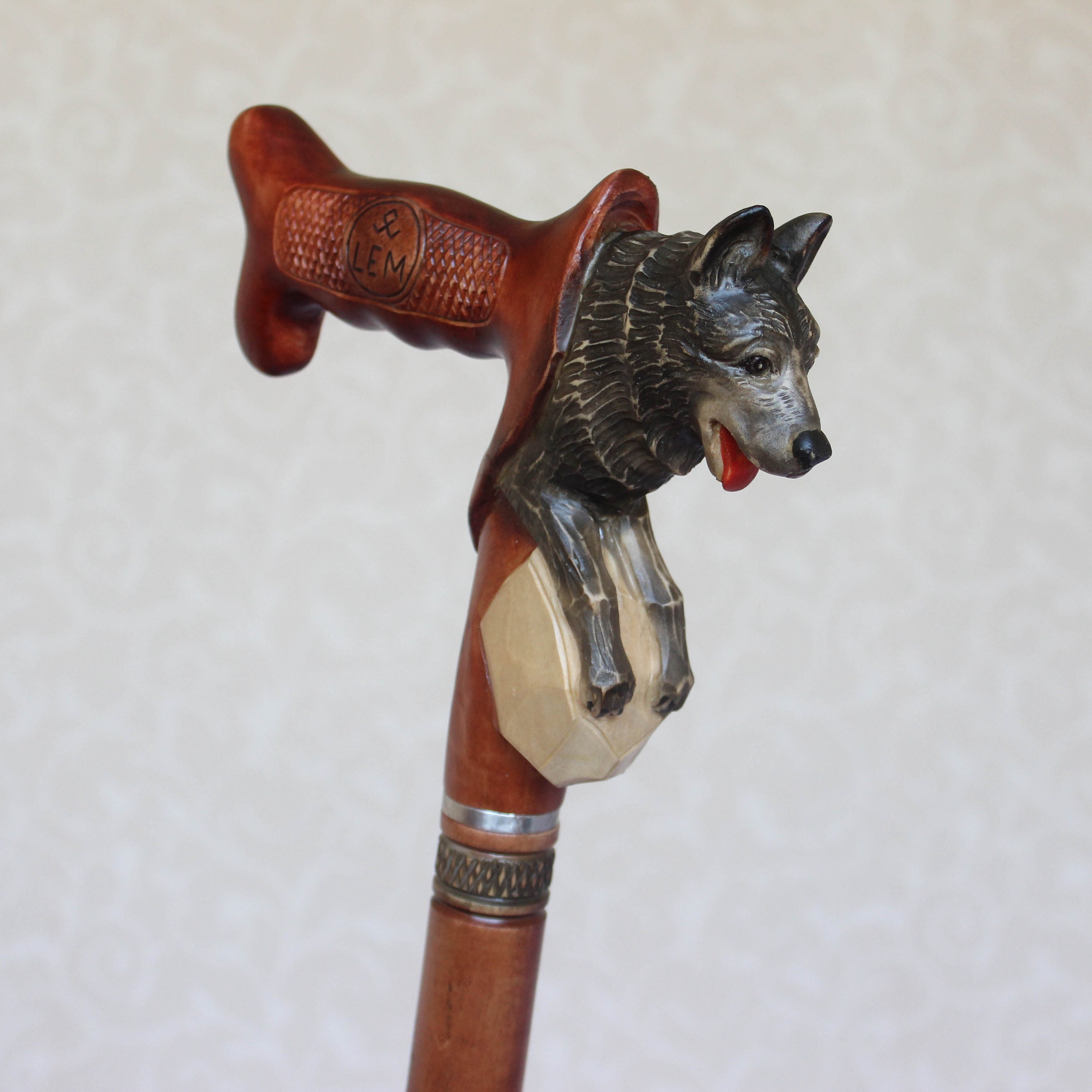 Hand Carved German Shepherd Wooden Walking Cane - Etsy