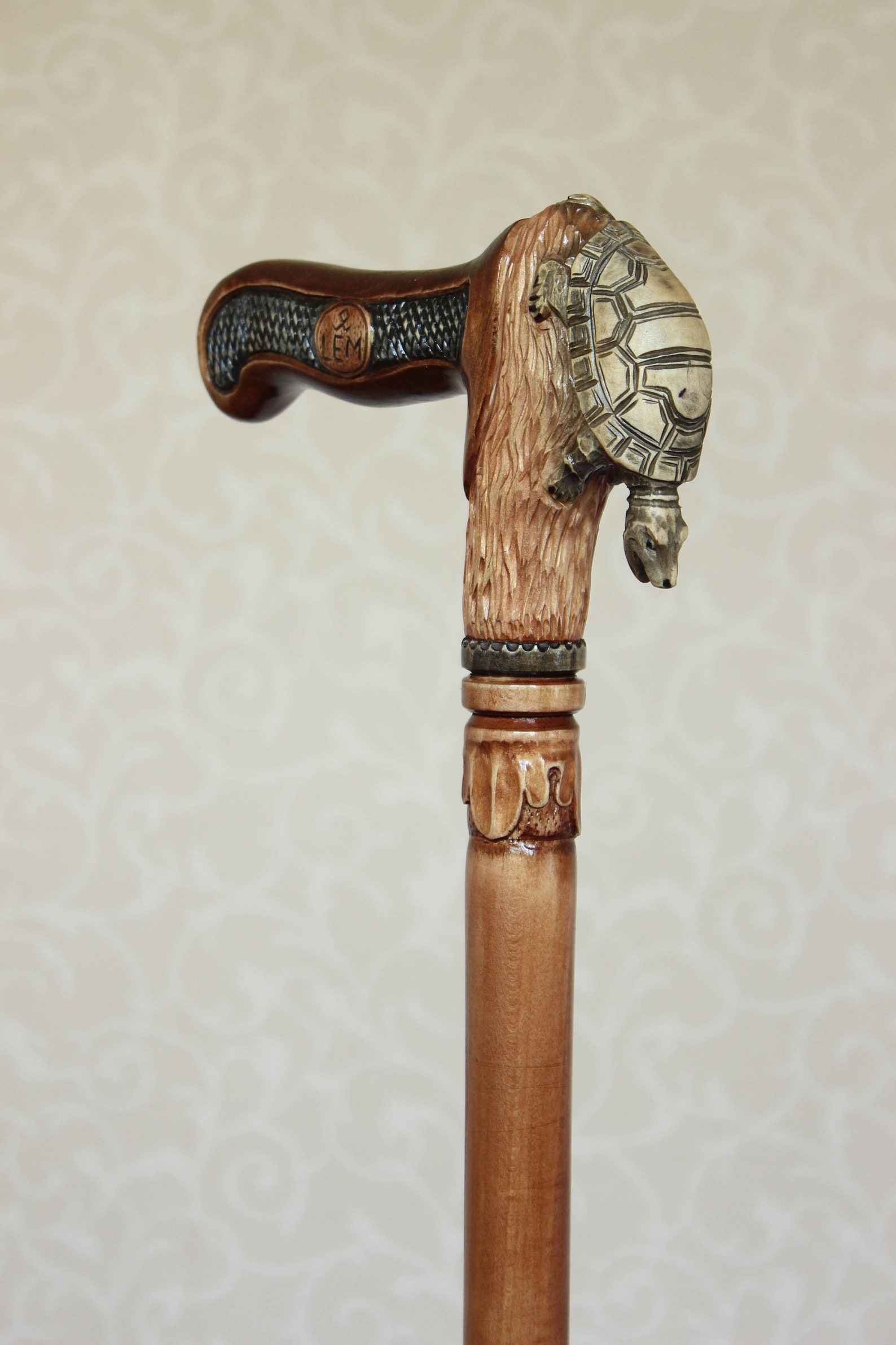 Turtle Hand Carved Wooden Cane Walking Stick With Craft Handle - Etsy UK
