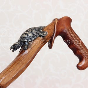 Elegant Walking Stick Turtle Wooden Carved Cane Hiking Sticks Walking ...