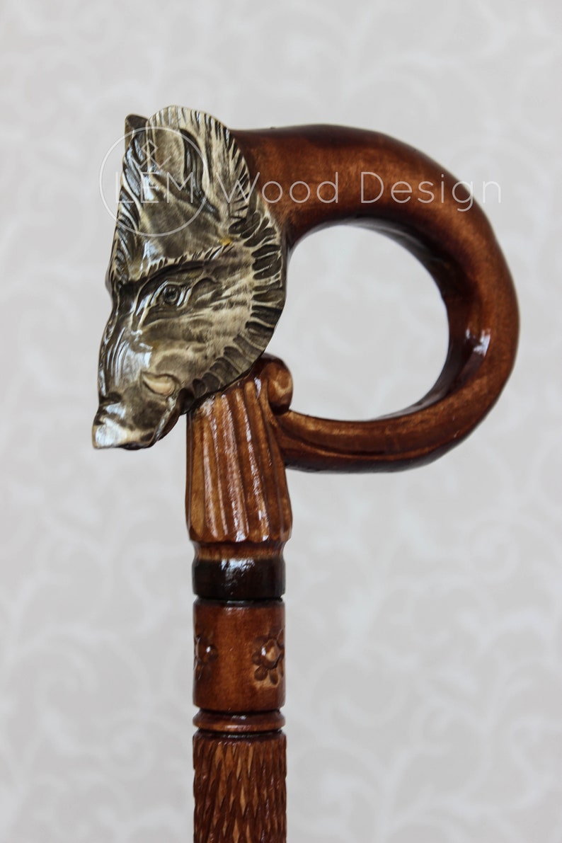 Walking stick Wild boar Wooden cane high quality | Etsy