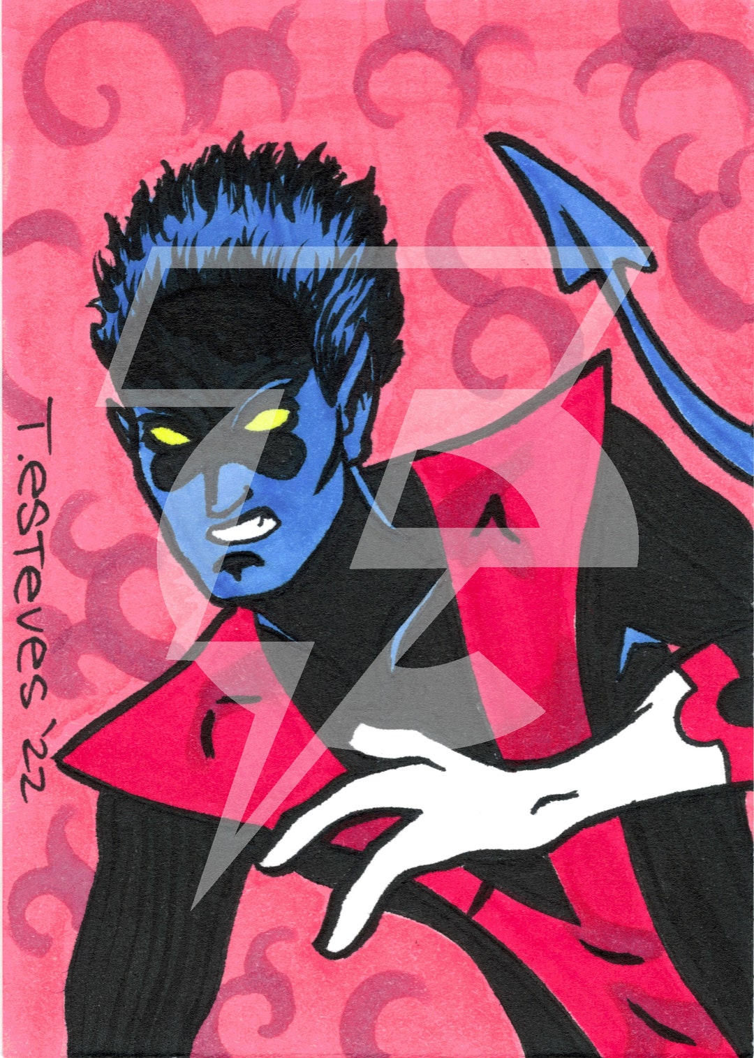 Nightcrawler, Marvel Sketch Card, One of a Kind - Etsy