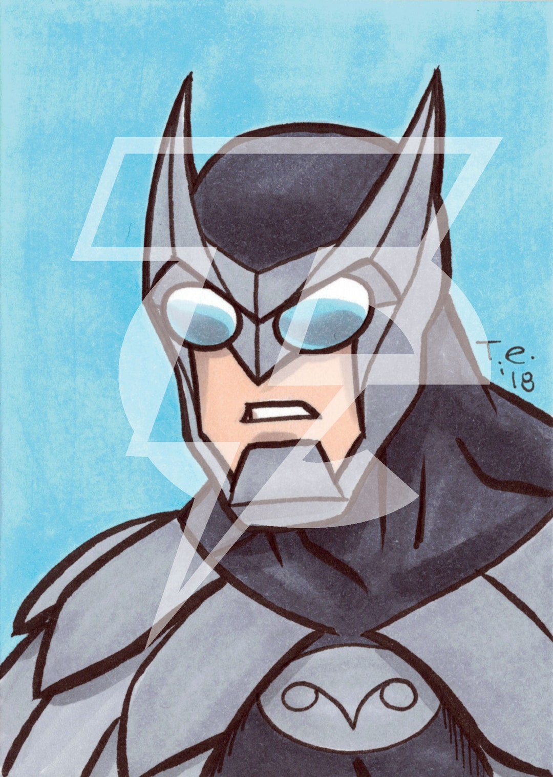 Owlman Original Sketch Card - Etsy