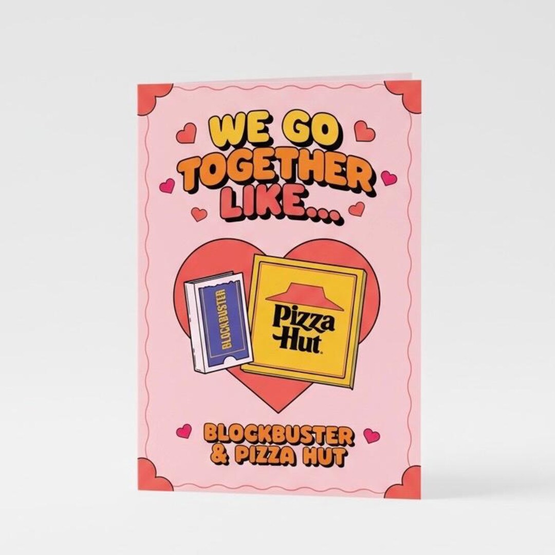 Valentines Day Card Nostalgia Blockbuster VHS Pizza Printable ...