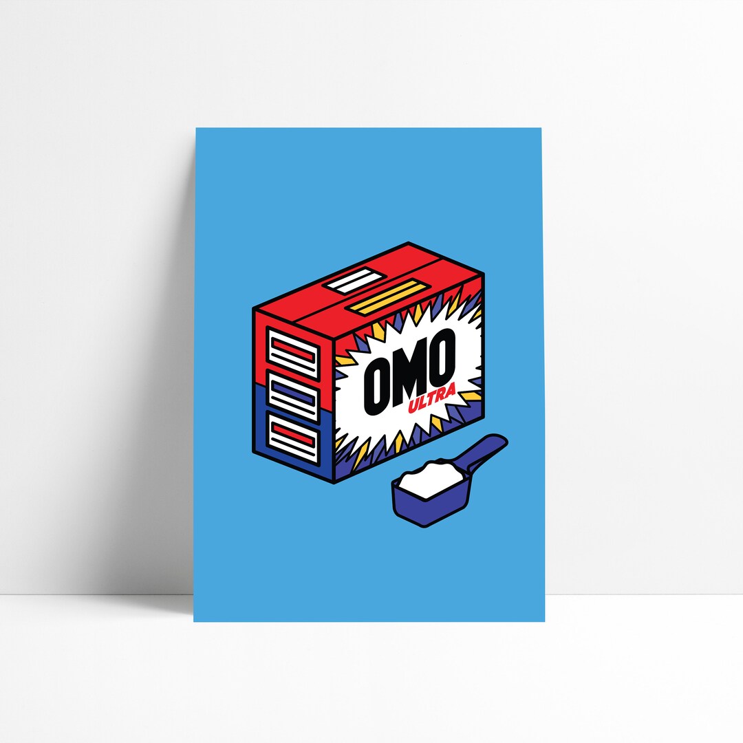 OMO 90's Washing Powder Laundry Pop Art Printable Print Poster Wall ...