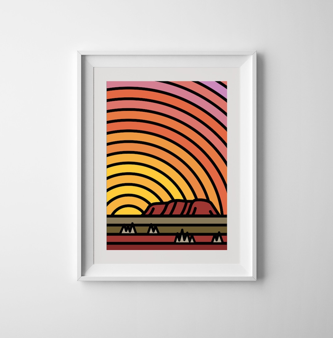 Ayers Rock Uluru Sunrise Australia Outback Printable Print Poster Pop ...