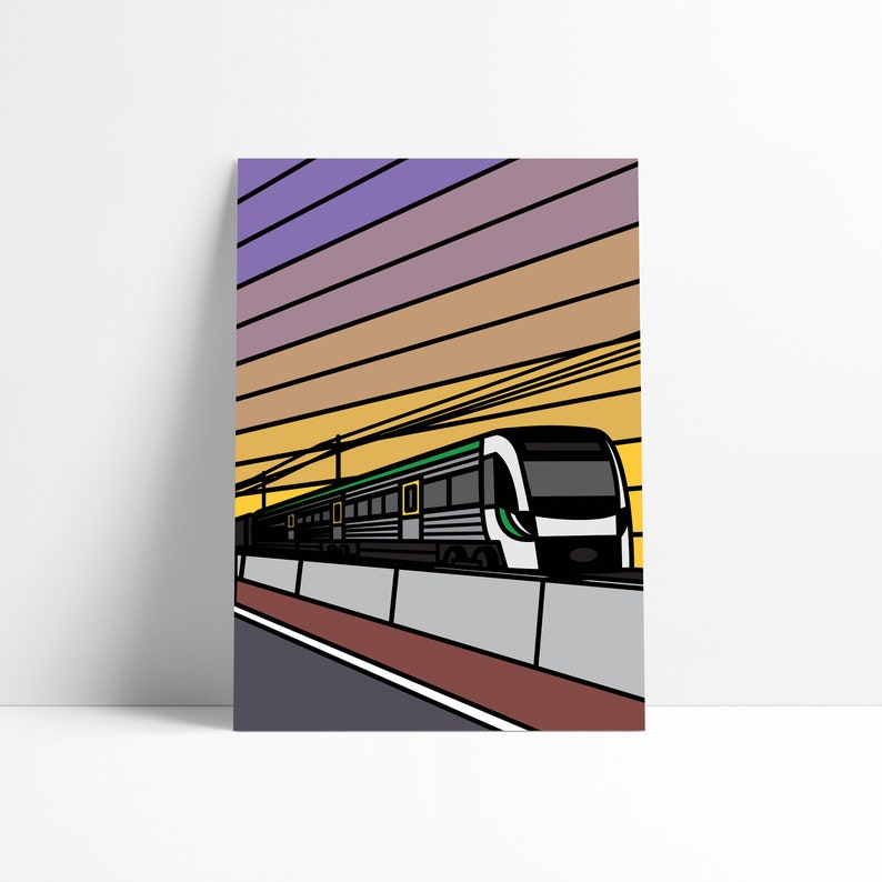 Perth Train Transperth Abstract Printable Print Poster Pop Art Wall ...