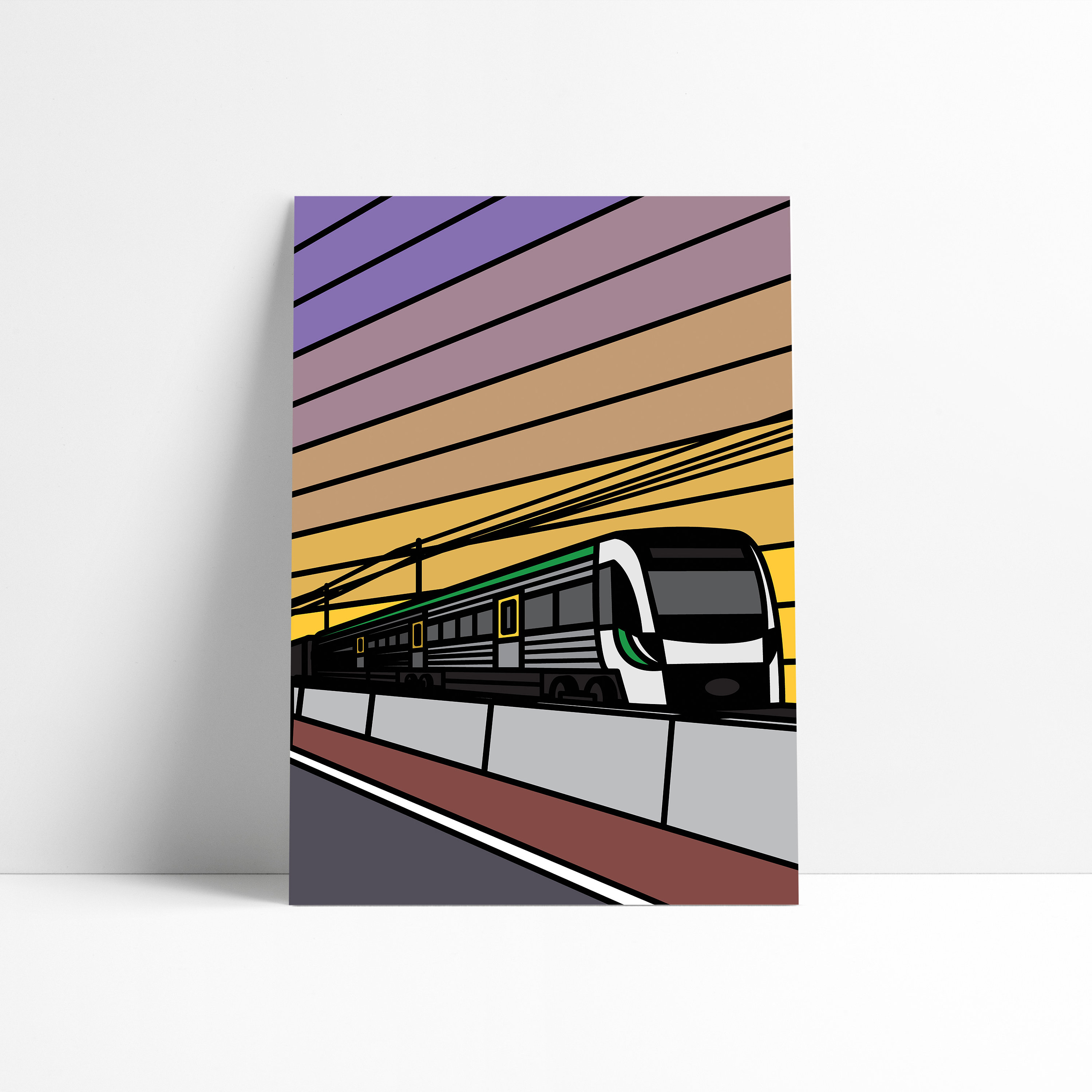 Perth Train Transperth Abstract Printable Print Poster Pop Art Wall ...