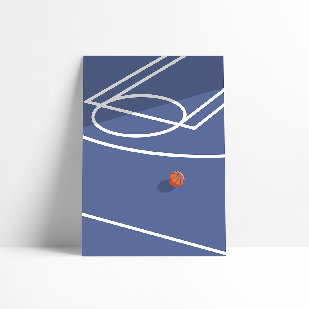 Basketball Court Printable Wall Art Print Poster Minimal Abstract ...