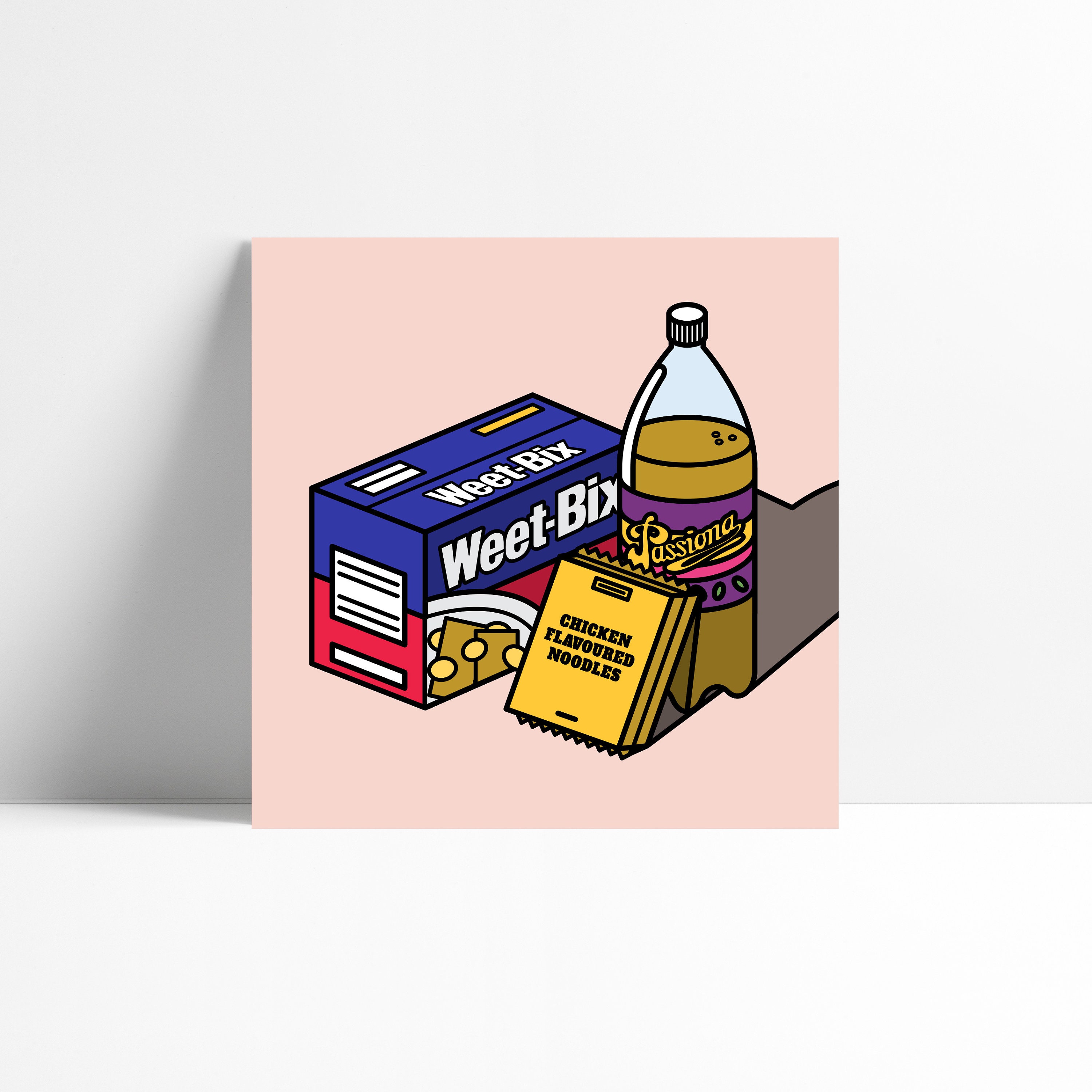 Australia Australian Pop Art Print Poster Illustration Wall Art Square ...
