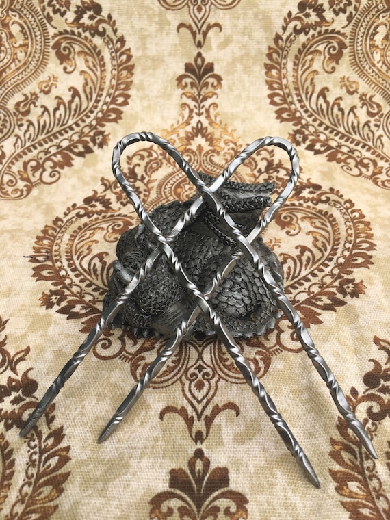 6 Hand-forged Twisted Iron Hair Pin - Etsy