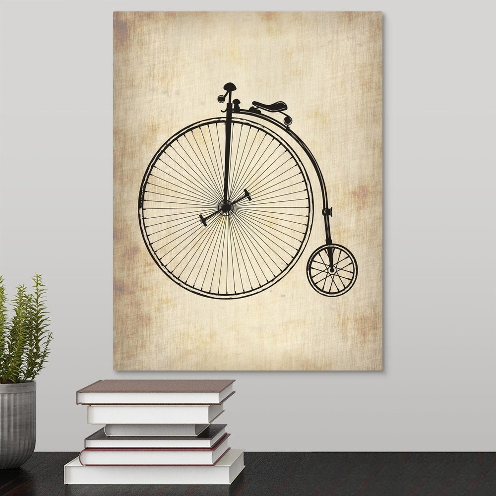 Vintage Bicycle Canvas Wall Art Print | Etsy