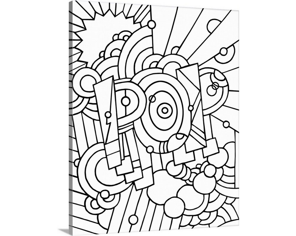 DIY Coloring Canvas Print entitled Pop Word | Etsy