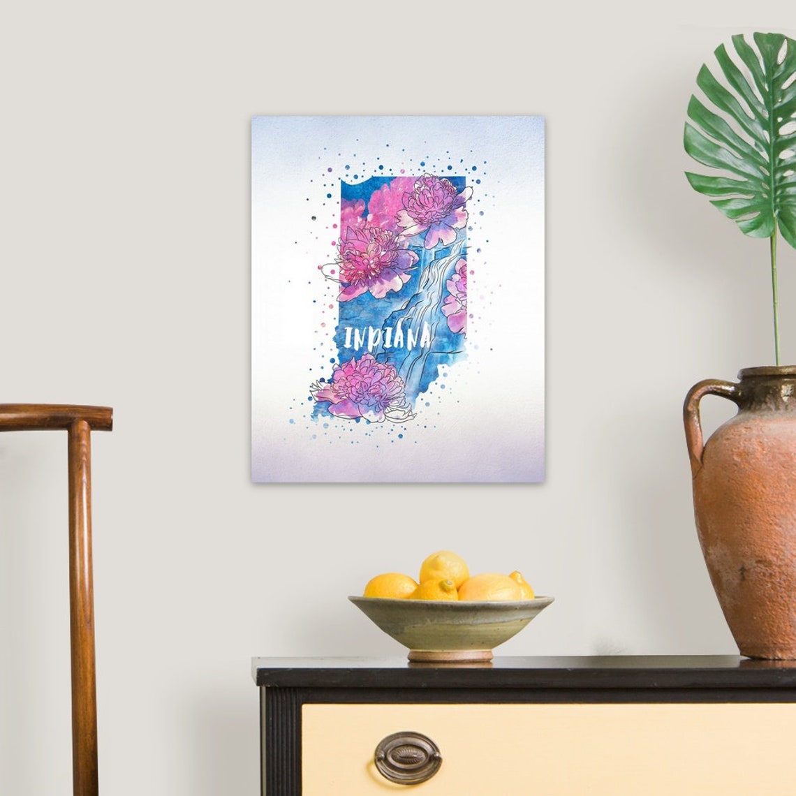 Indiana State Flower peony Metal Wall Art - Etsy