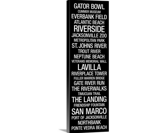 Transit Sign: Jacksonville, Florida Canvas Wall Art Print - Etsy