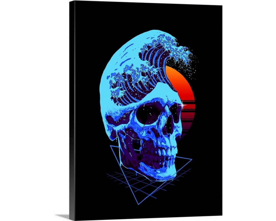 Wavy Skull Canvas Wall Art Print - Etsy