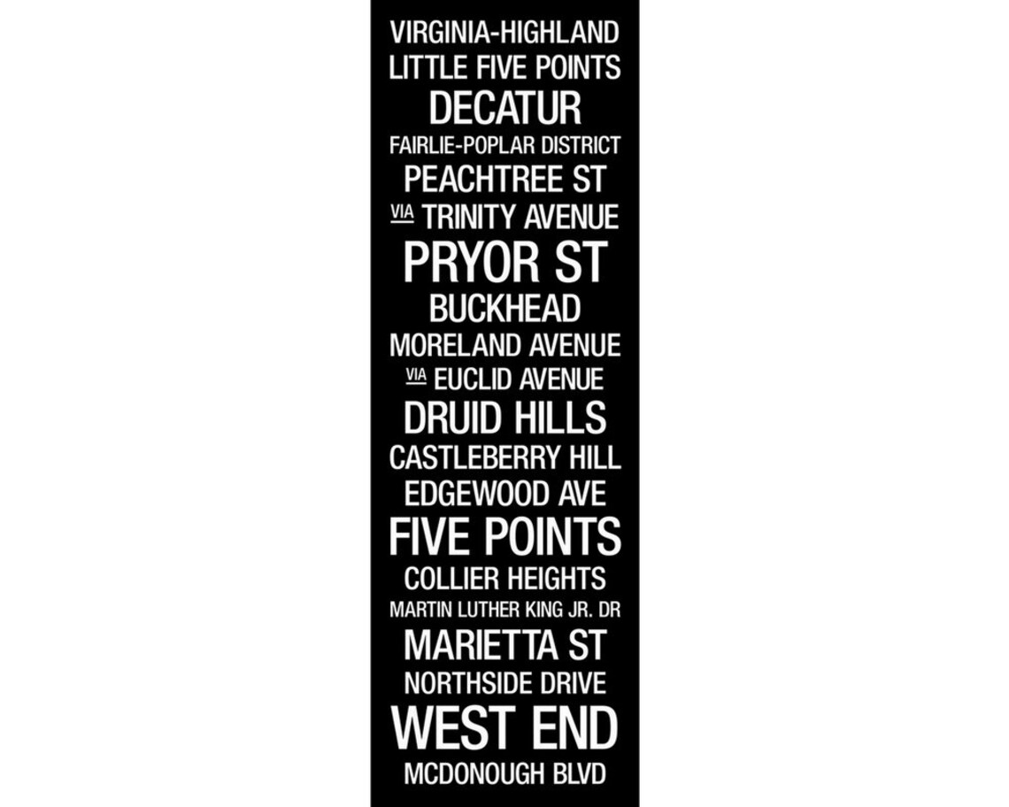 Transit Sign: Atlanta Metal Wall Art Print - Etsy