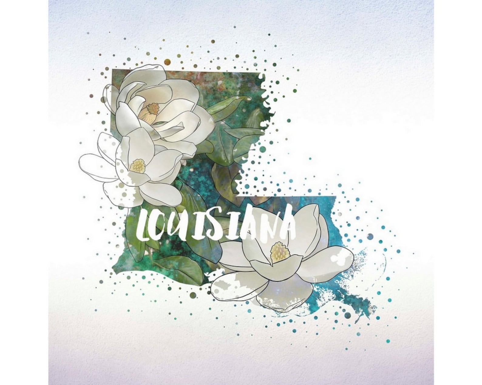 Louisiana State Flower magnolia Metal Wall Art Print | Etsy