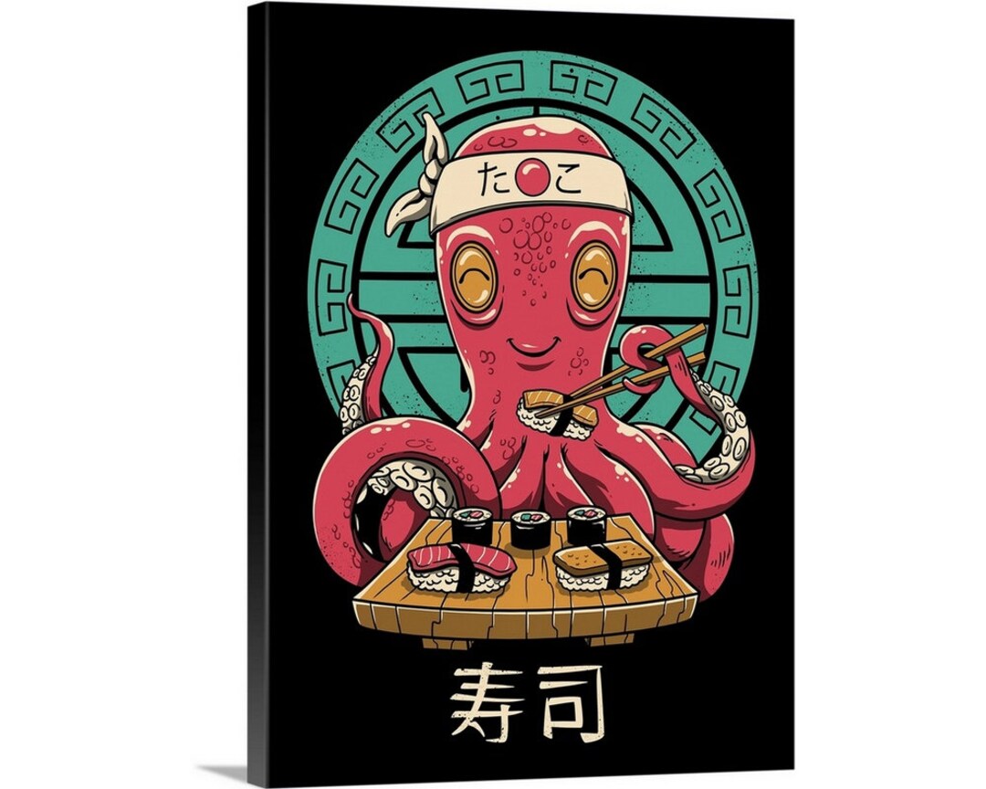 Octo Sushi Canvas Wall Art Print - Etsy España