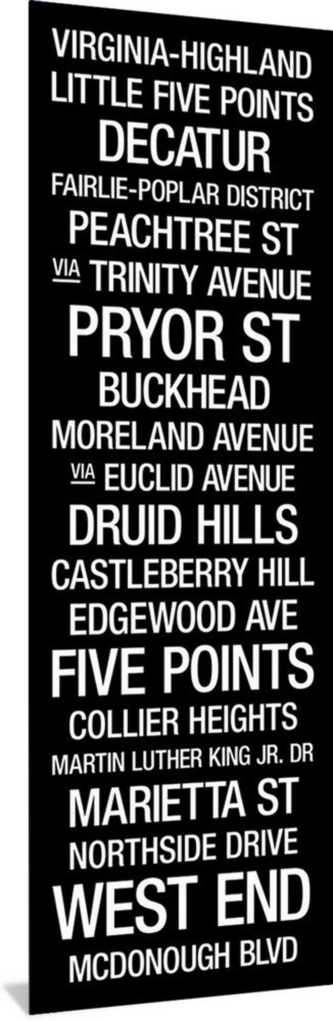 Transit Sign: Atlanta Metal Wall Art Print | Etsy