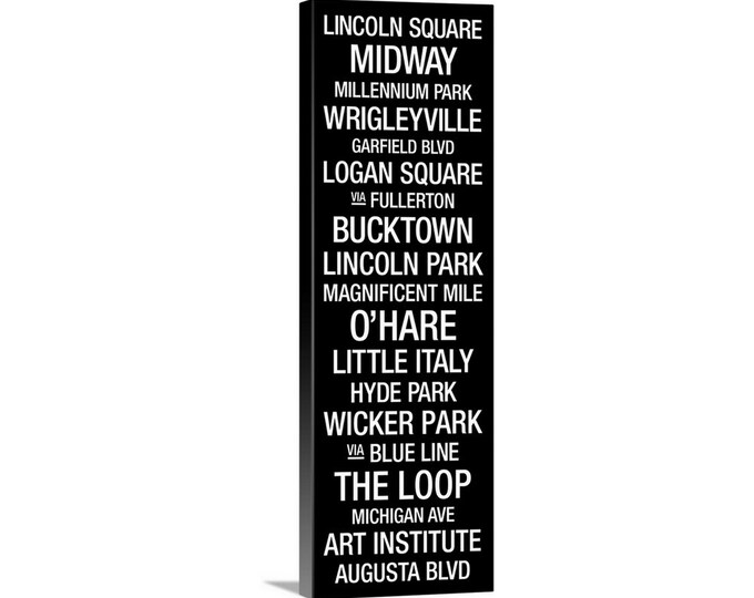 Transit Sign: Chicago Canvas Wall Art Print - Etsy